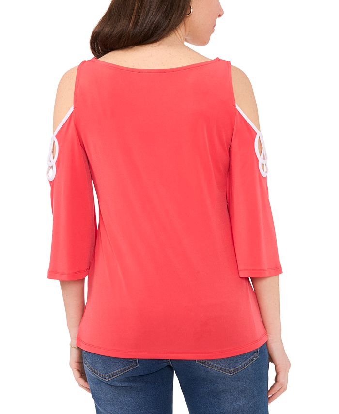 Sam & Jess Petite Knit Cold-Shoulder Top - Macy's
