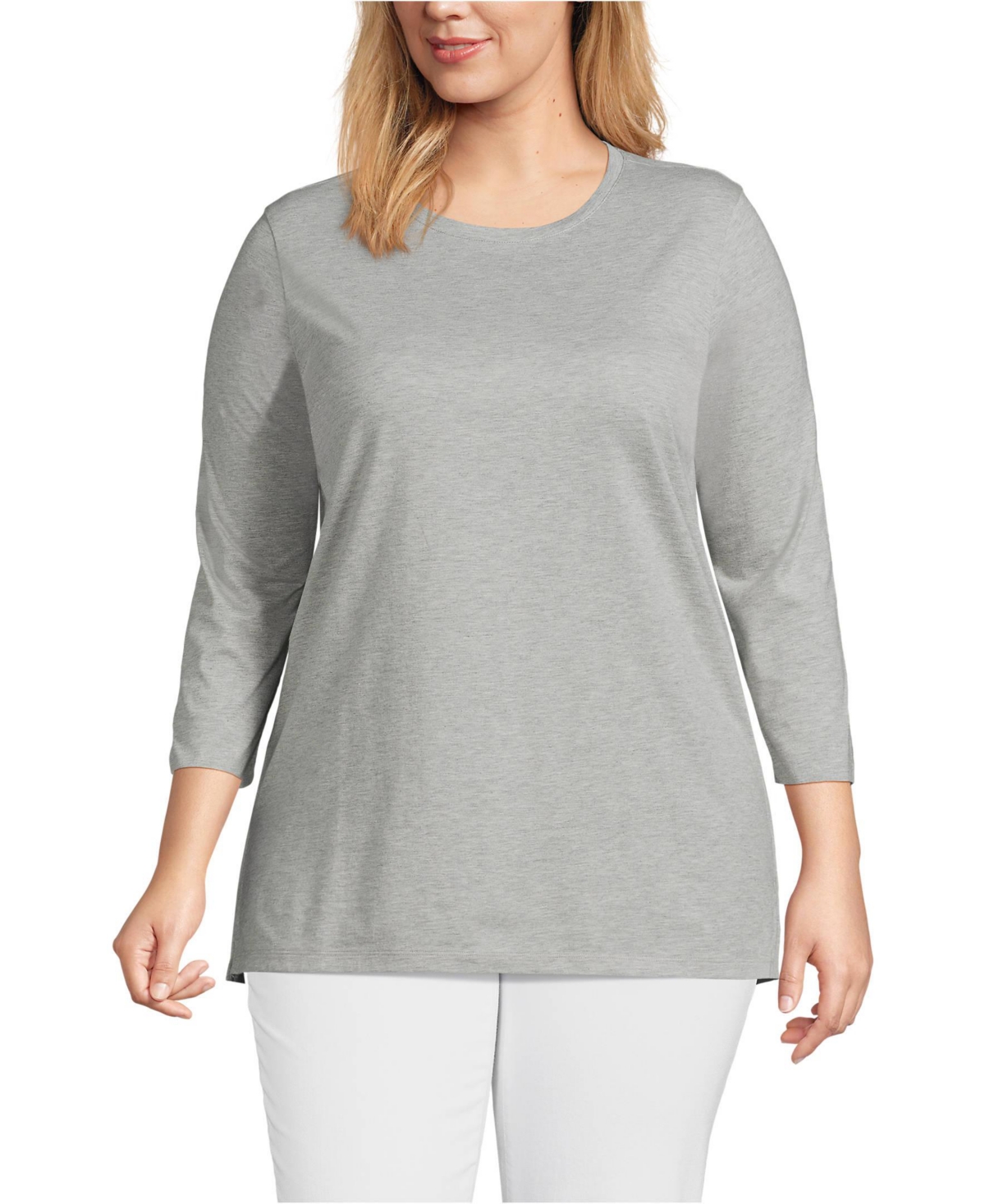 Click here for Lands End Womens Plus Size 3/4 Sleeve Cotton Supim... prices
