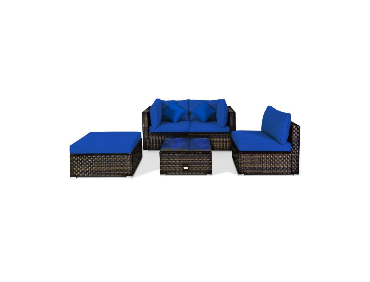 Click here for Slickblue 5 Pieces Outdoor Patio Rattan Furniture... prices