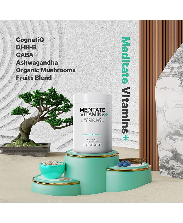 Codeage Meditate, GABA, NeuroFactor, Ashwagandha, DHH-B, Organic ...