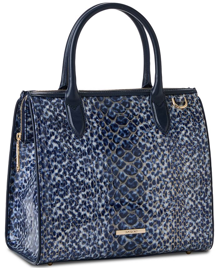 Brahmin Caroline Navy Meadowport Small Leather Satchel - Macy's