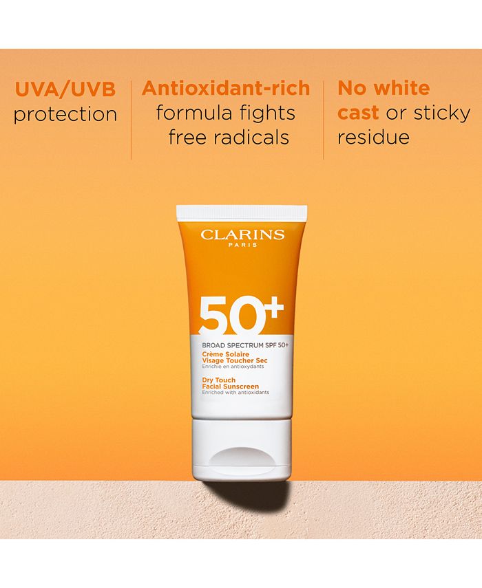 Clarins Dry Touch Facial Sunscreen Broad Spectrum SPF 50+, 1.7 oz. - Macy's