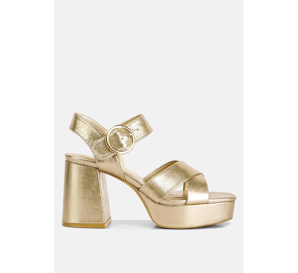 Click here for adore strappy block heel sandals - Gold prices