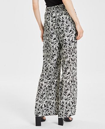 Bar III Women's Printed Wide-Leg Pants, Created for Macy's - Macy's