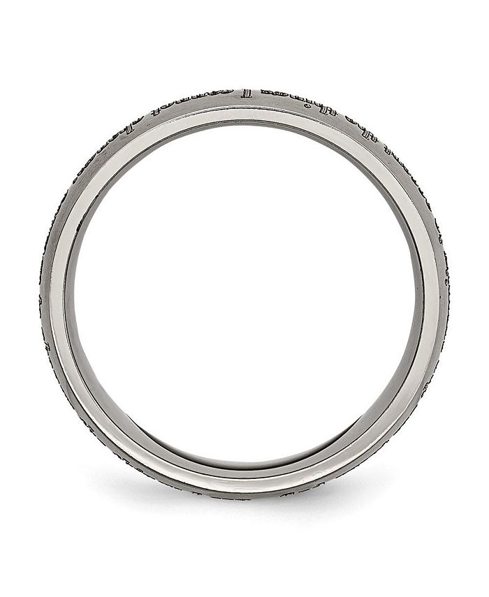 Chisel Titanium Brushed Serenity Prayer Wedding Band Ring - Macy's