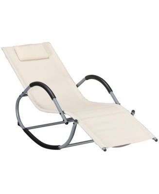 Outsunny Rocking Chair, Zero Gravity Patio Chaise Sun Lounger, Outdoor ...