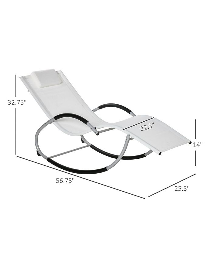 Outsunny Rocking Chair, Zero Gravity Patio Chaise Sun Lounger, Outdoor ...