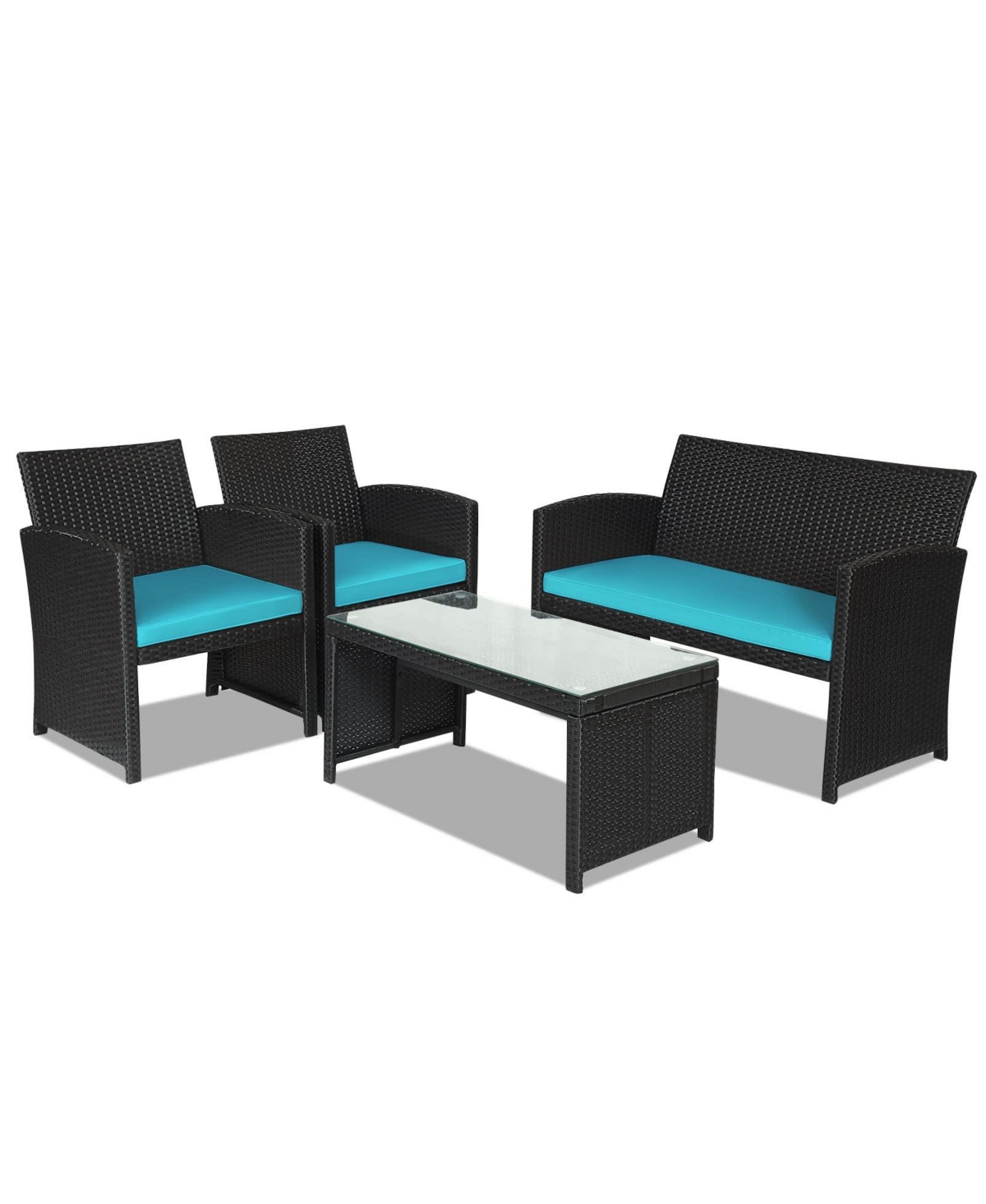 Click here for Sugift 4 Pieces Rattan Patio Furniture Set with We... prices