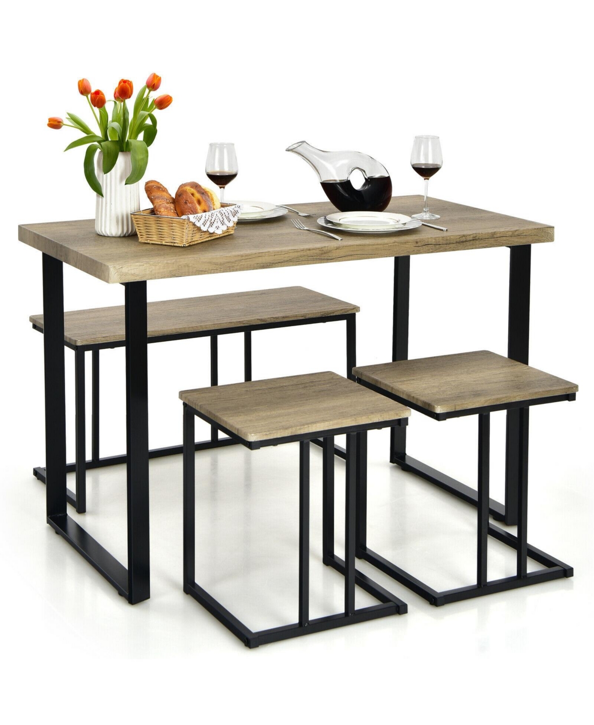 Click here for 5-Piece Folding Table and Chair Set for Indoor/Out... prices