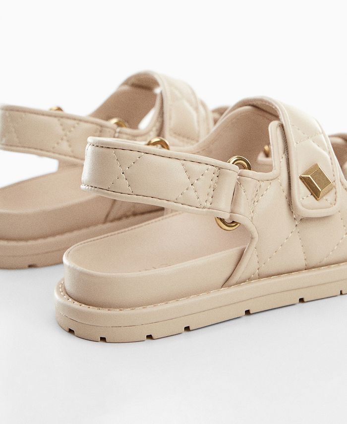 MANGO Women's Platform Quilted Sandals - Macy's