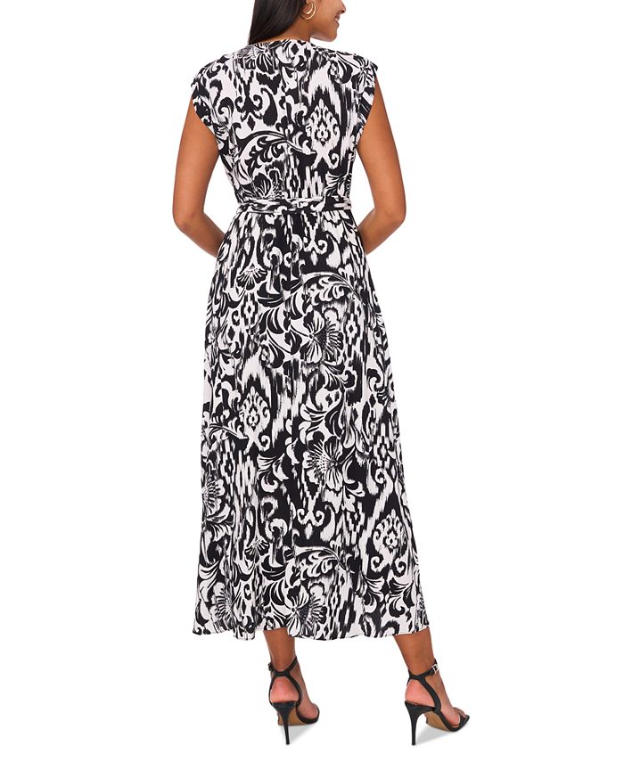 Sam & Jess Women's Printed V-Neck Belted Maxi Dress - Macy's