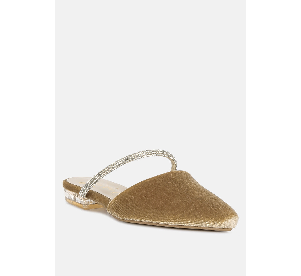 Click here for turnon velvet diamante detail flat mules - Light b... prices