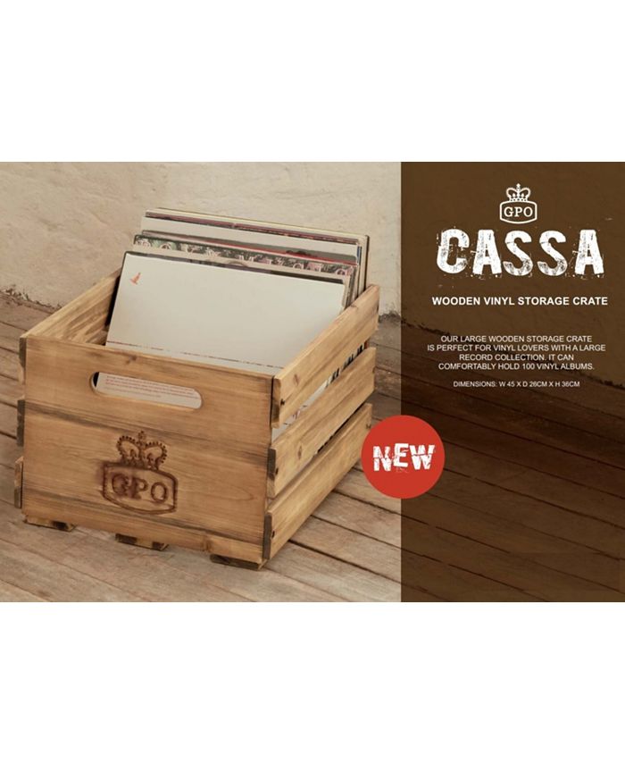 GPO Retro GPOLPC Cassa LP Record Wood Storage Case 100 Cap Tan - Macy's