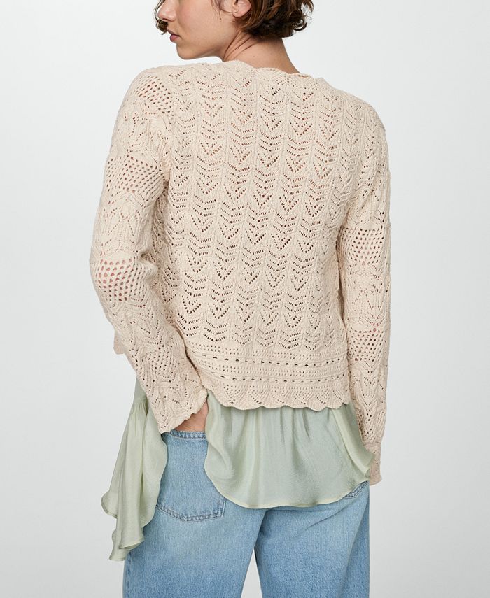 MANGO Women's Drawstring Detail Knitted Cardigan - Macy's
