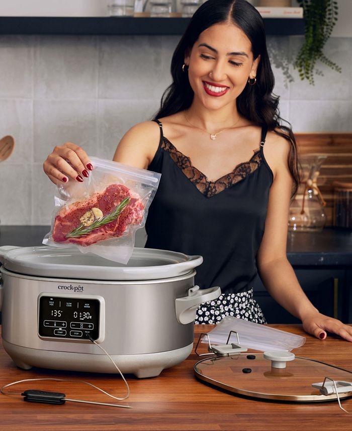 Crock-Pot 7 Qt. Cook Carry Programmable Slow Cooker with Sous Vide, Stainless Steel - Macy's