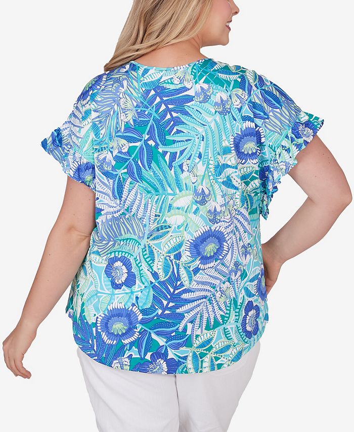 Ruby Rd. Plus Size Rainforest Floral Tee - Macy's