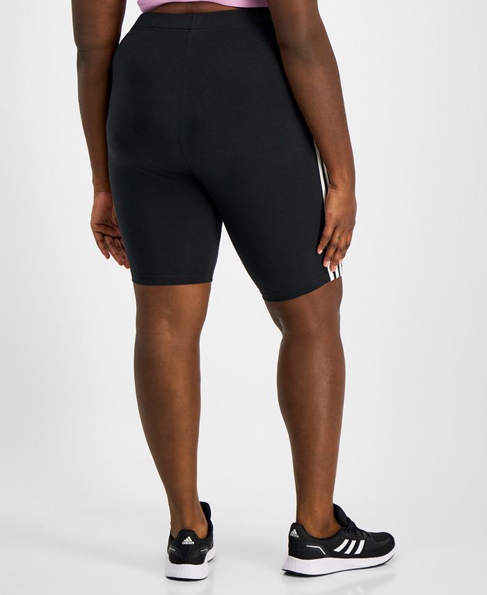 adidas Plus Size Essentials 3-Stripes Bike Shorts - Macy's