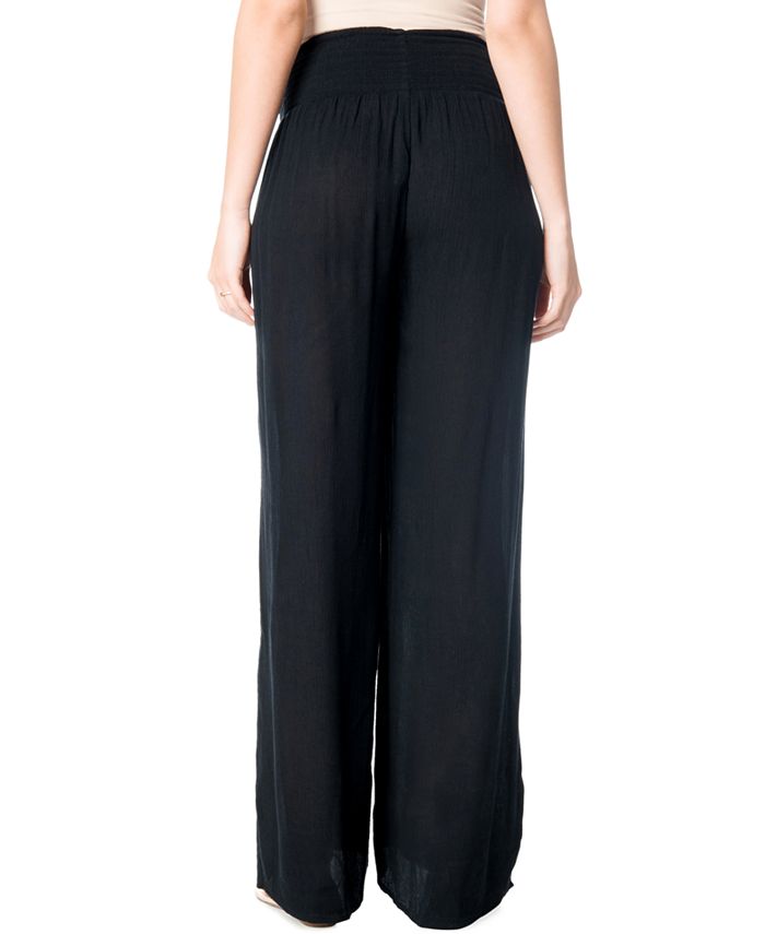 A Pea in the Pod Maternity Smocked Wide-Leg Pants - Macy's