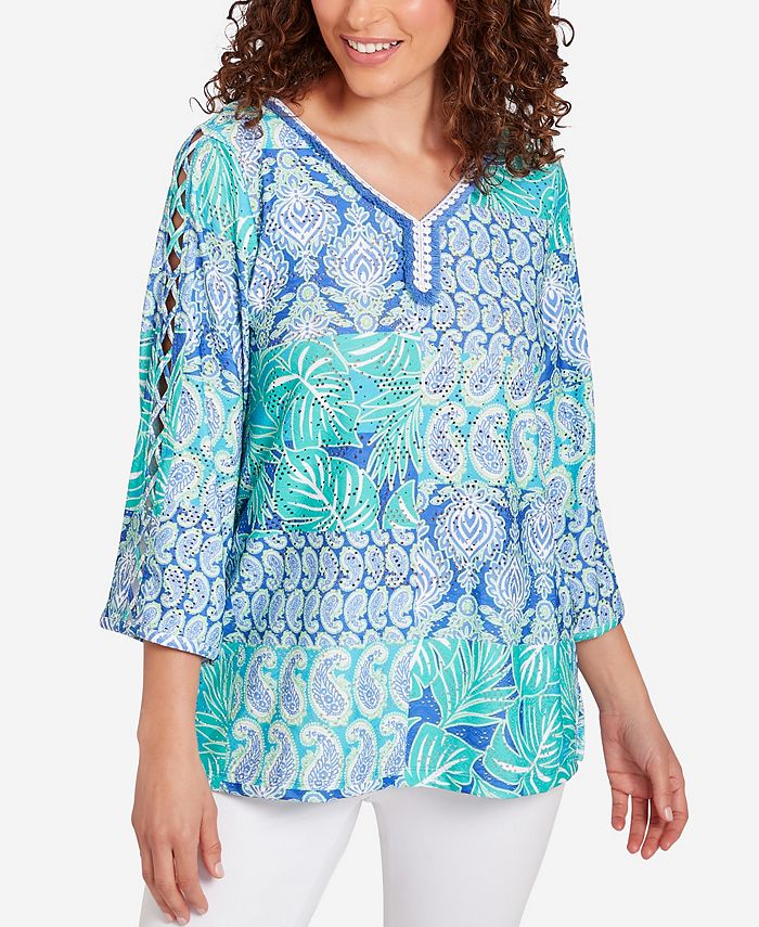 Ruby Rd. Petite Bali Eyelet Knit Top - Macy's