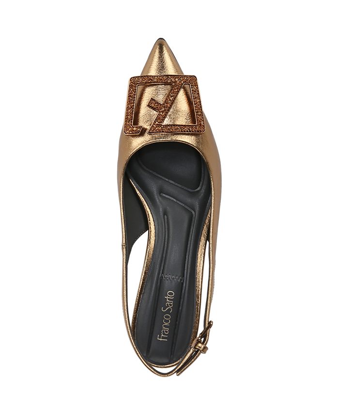 Franco Sarto Racer-Ornament Pointed Toe Block Heel Slingback Pumps - Macy's