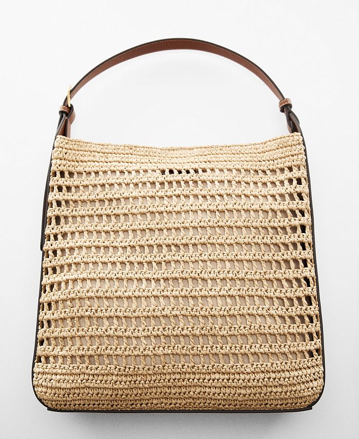 MANGO Women's Natural Fiber Sack Bag - Macy's