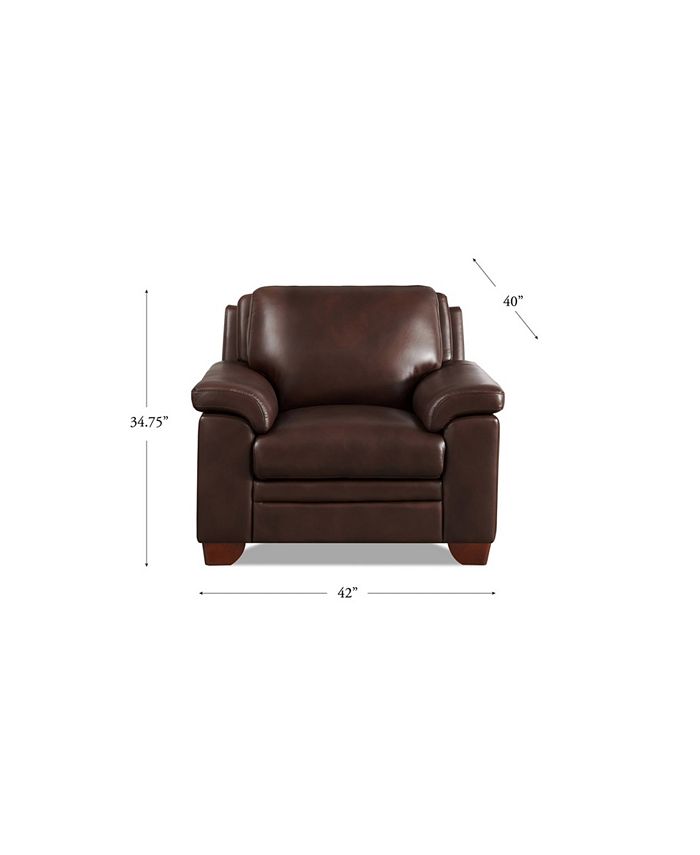 Hydeline Magnum 42" Top Grain Leather Chair - Macy's