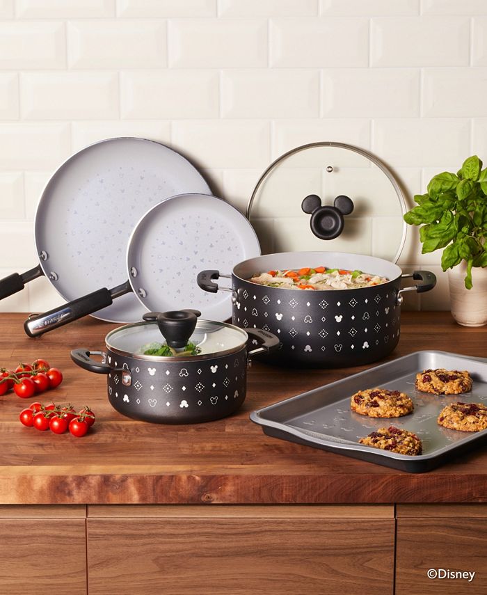 Farberware Disney Monochrome 7 Piece Ceramic Nonstick Cookware Set - Macy's