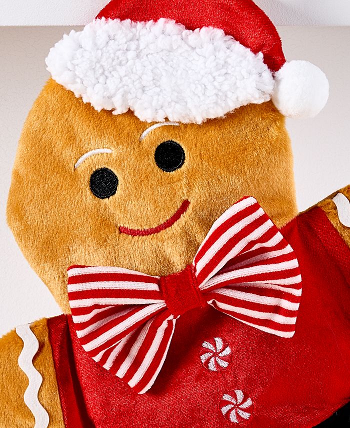 Holiday Lane Stockings Red and Green Gingerbread Man Stocking, Created ...