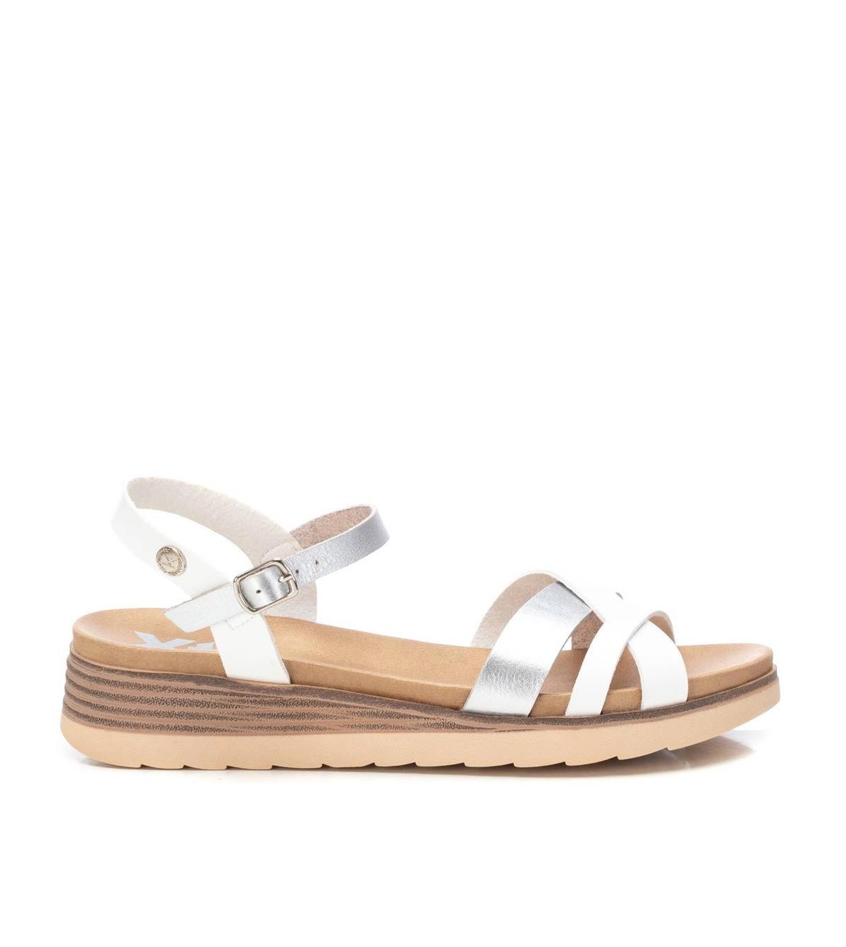 Click here for Womens Low Wedge Strappy Sandals By Xti - White prices