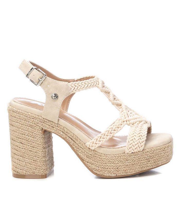 XTI Women's Heeled Jute Platform Sandals By - Macy's