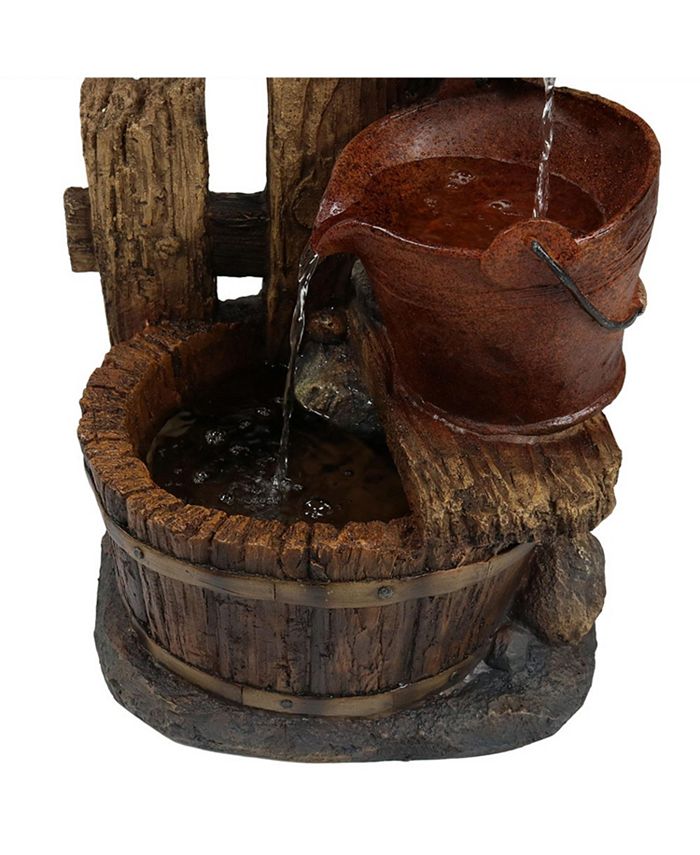 Sunnydaze Decor Bluebird House/Buckets Outdoor Garden Water Fountain ...