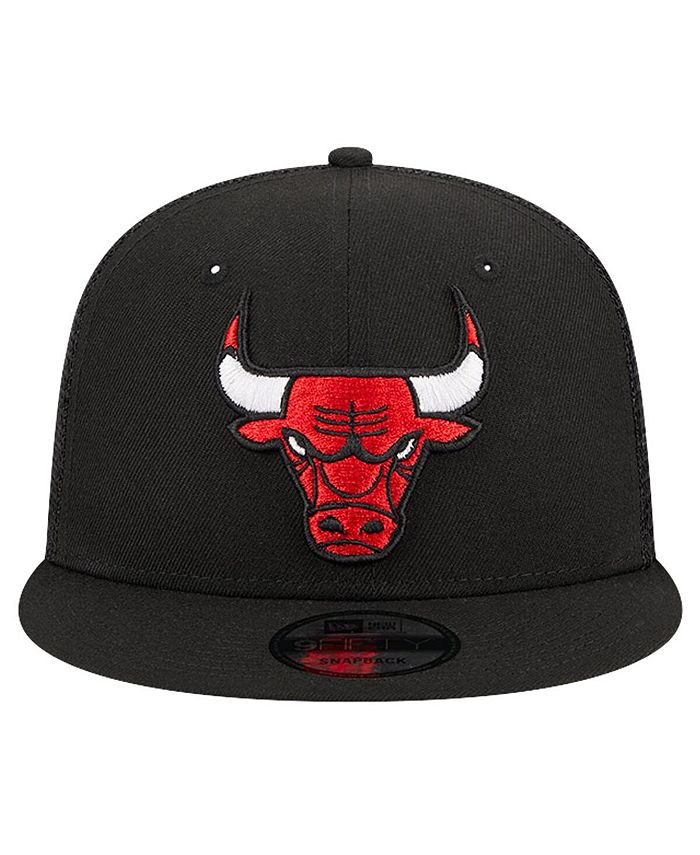 New Era Men's Black Chicago Bulls Evergreen Meshback 9Fifty Snapback ...