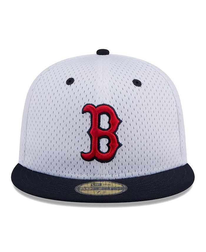 New Era Men's White Boston Red Sox Throwback Mesh 59fifty Fitted Hat ...