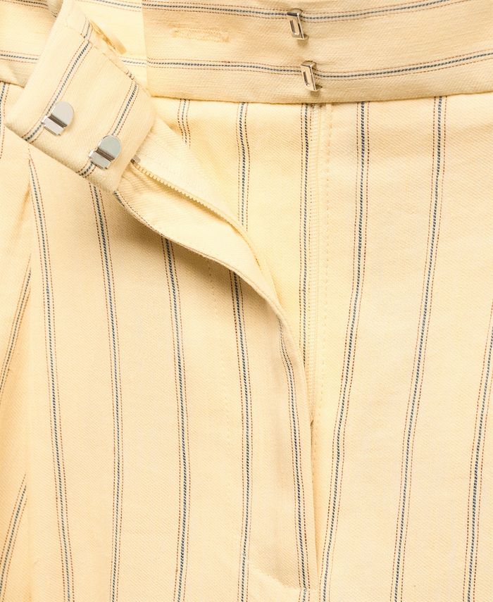 MANGO Women's Striped Linen-Blend Pants - Macy's