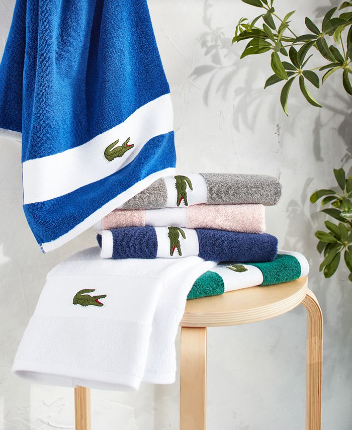 Lacoste Home Lacoste Heritage Sport Stripe Logo Cotton 6-Pc. Bath Towel ...