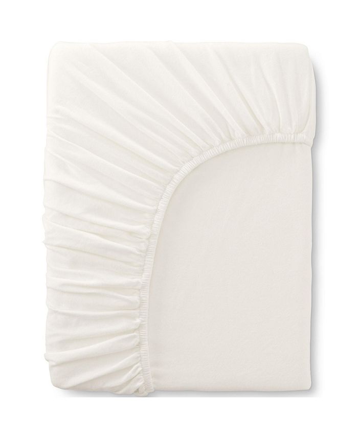 Lands' End Luxe Supima Cotton Flannel Fitted Bed Sheet - 6oz - Macy's