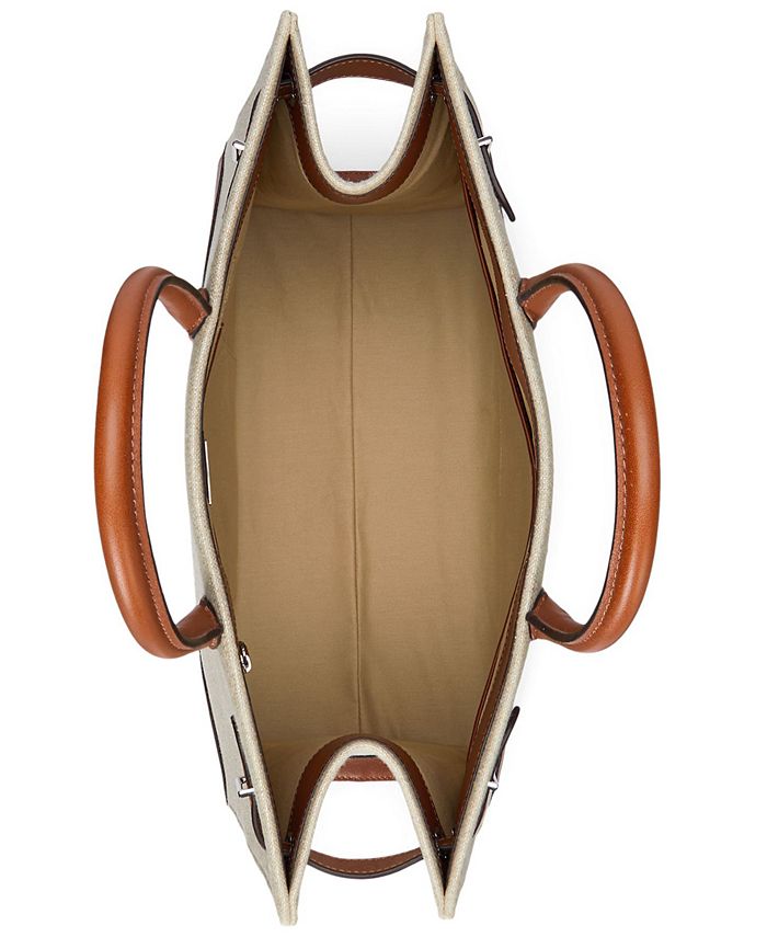 Lauren Ralph Lauren Metallic Canvas Extra-Large Devyn Tote Bag - Macy's