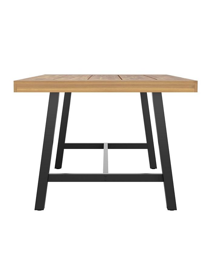 MERRICK LANE Zuli Solid Acacia Wood Dining Table With Metal Legs For ...