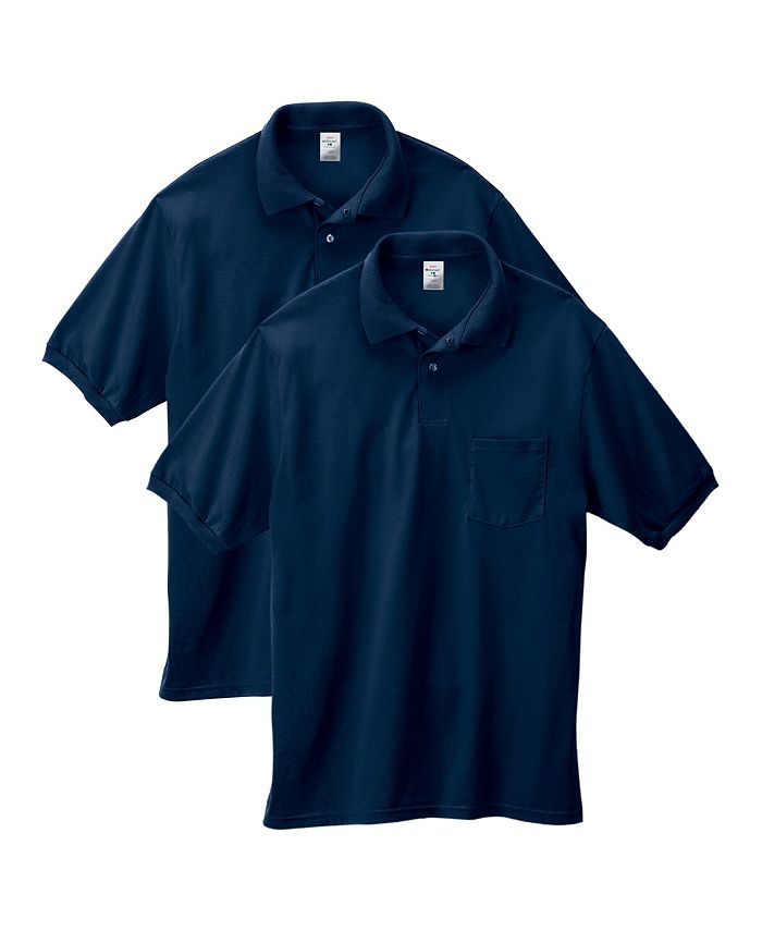 Hanes EcoSmart Men's Pocket Polo Shirt, 2-Pack - Macy's