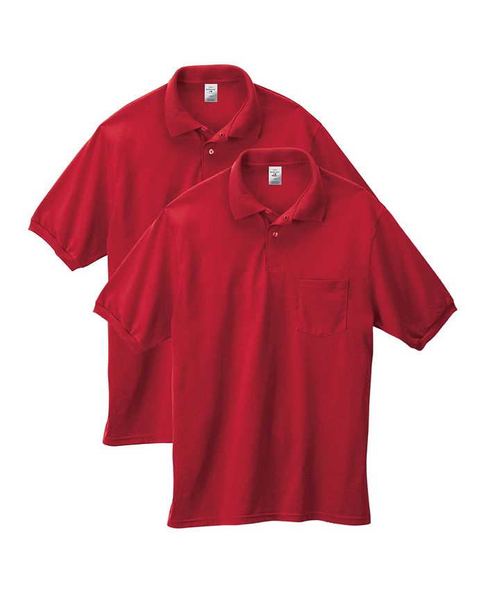 Hanes EcoSmart Men's Pocket Polo Shirt, 2-Pack - Macy's