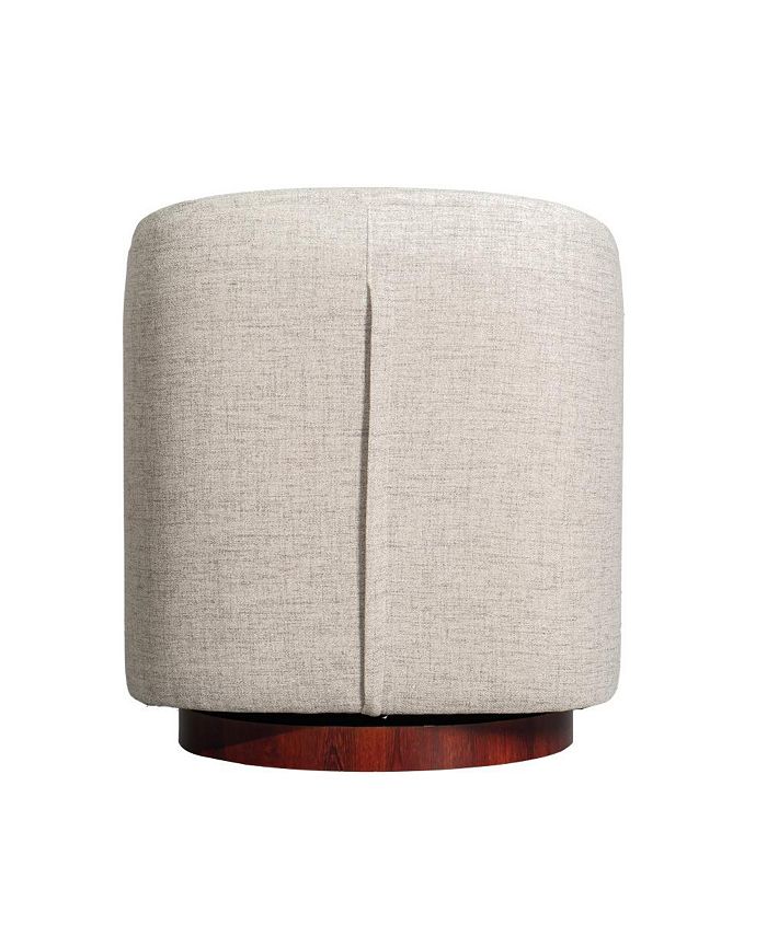 MERRICK LANE Wyn Upholstered Club Style Barrel Chair With Sloped Armrests And 360 Degree Swivel ...