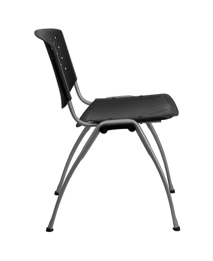 EMMA+OLIVER Home And Office Plastic Stack Chair With Perforated Back ...