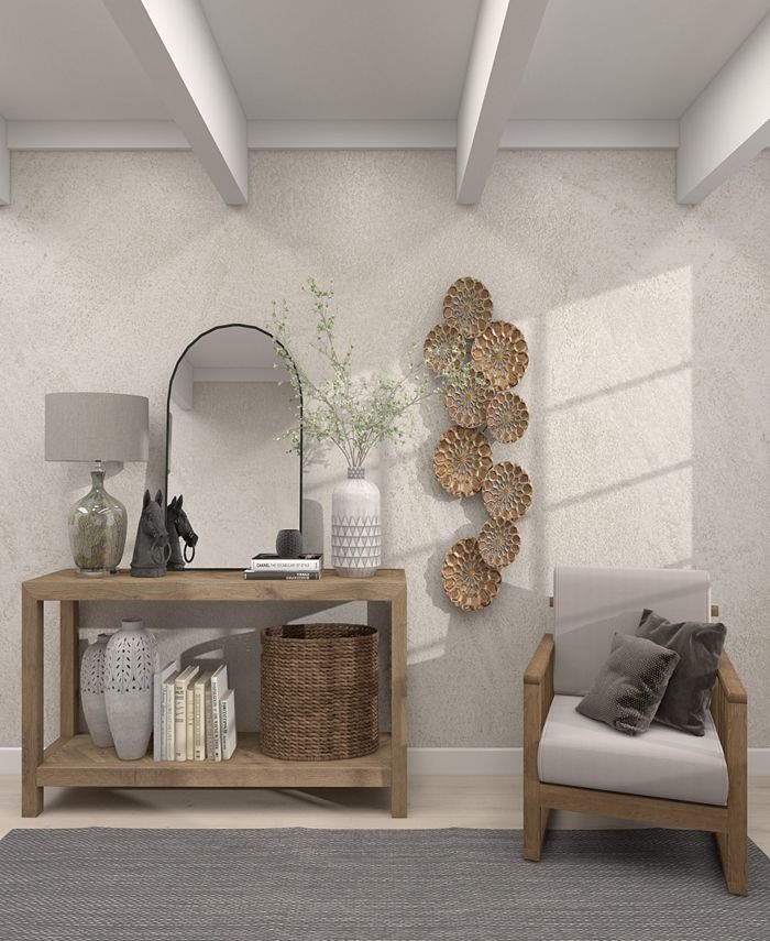 Rosemary Lane Gold Metal Plate Wall Decor with Embossed Design, 19" x 3 ...