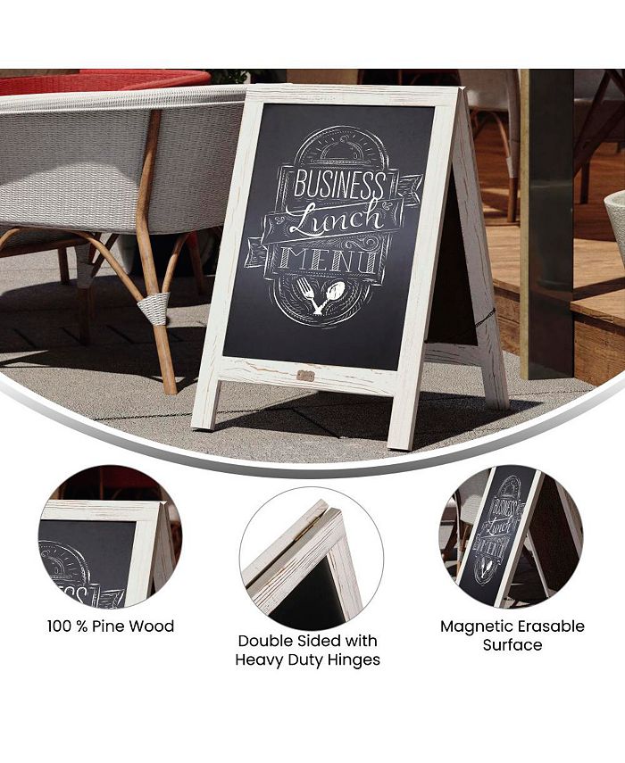 EMMA+OLIVER Burke 48"X24" Rustic Vintage like Double-Sided Folding ...