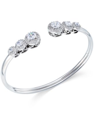 Arabella Cubic Zirconia Bangle Bracelet in Sterling Silver - Macy's