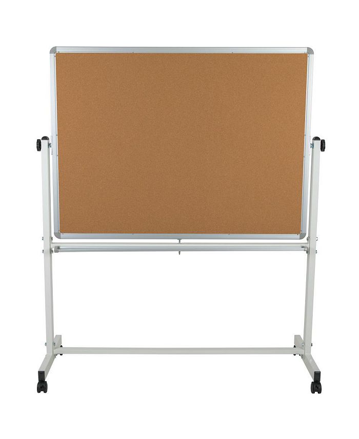 EMMA+OLIVER Reversible Mobile Cork Bulletin Board And White Board Stand ...