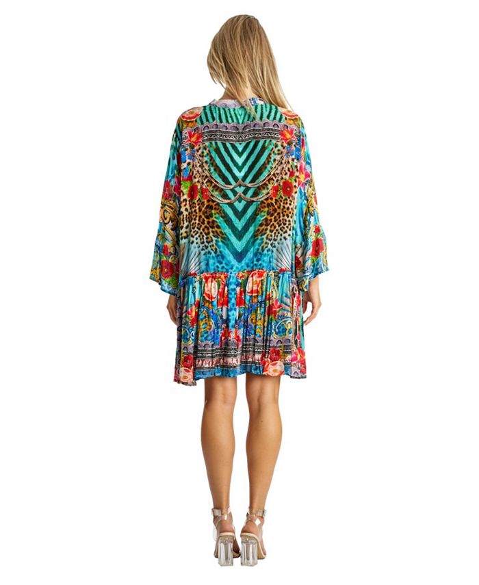 La Moda Clothing Women's Printed Pleated Short Dress - Macy's