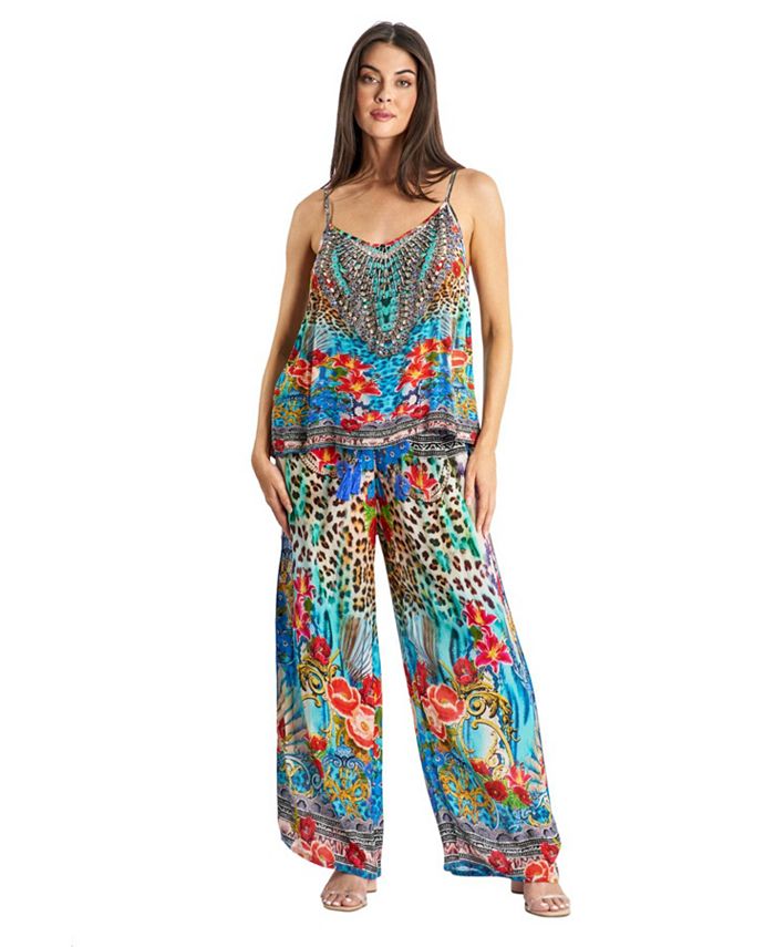 La Moda Clothing Women's 2 Piece Printed Pants Set - Macy's