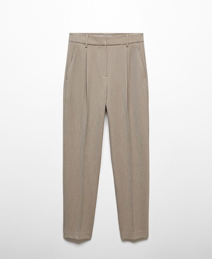 MANGO Women's Pleat Straight Trousers - Macy's
