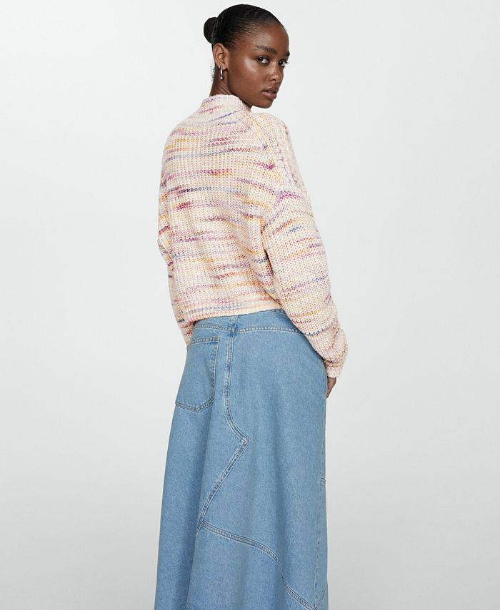 MANGO Women's Knitted Cropped Sweater - Macy's